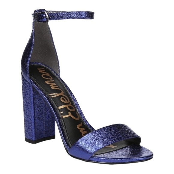 Sam Edelman | Shoes | Sam Edelman Violet Royal Blue Metallic Block Heel ...